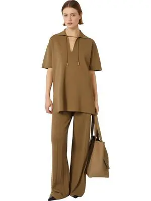 Max Mara Viscose Crêpe Yarn Blouse - Hazelnut Brown