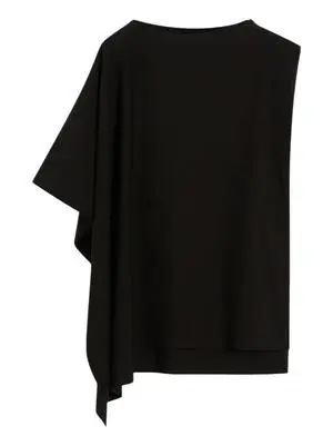 Max Mara Asymmetric Jersey Top - Black