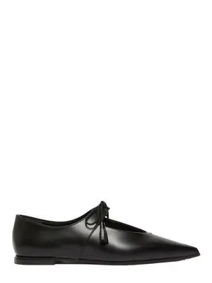 Max Mara Smooth Calfskin Ballerinas - Black