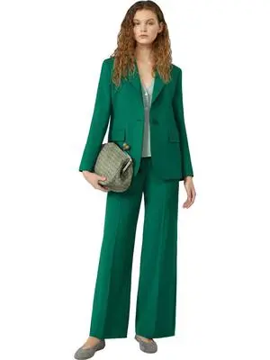 Max Mara Natural Stretch Wool Blazer - Green