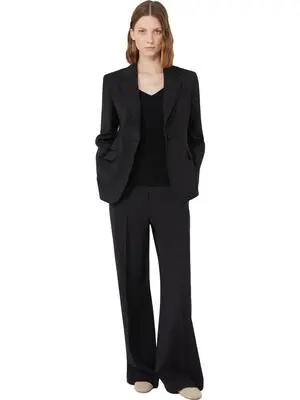 Max Mara Wool Palazzo Trousers - Black