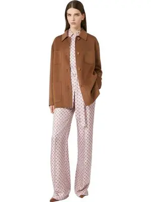 Max Mara Overshirt Jacket In Wool, Cashmere, And Silk - Hazelnut Brown