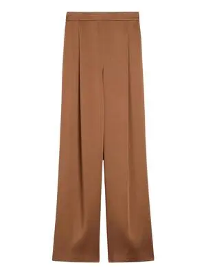 Max Mara Flowing Envers Satin Trousers - Brown