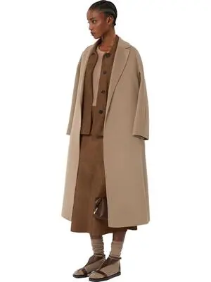 Max Mara Wool Broadcloth Midi Coat - Turtledove