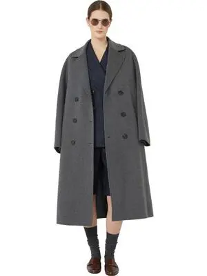 Max Mara Wool Double-breasted Coat - Dark Grey