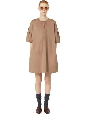 Max Mara Stretch Cotton Poplin T-shirt Dress - Camel