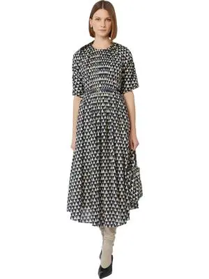 Max Mara Printed Voile Midi Dress - Ultramarine