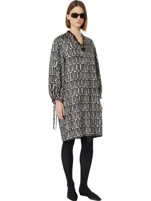 Max Mara Printed Silk Twill Mini Dress - Black