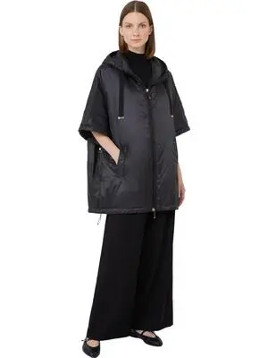 Max Mara Padded Water-repellent Canvas Cape - Black
