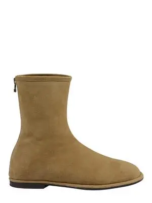 SALONDEJU Suede Ankle Boots Neutral