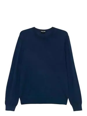 TOM FORD Wool Long Sleeve T-shirt - Blue