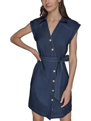 Karl Lagerfeld Paris Denim Millennium Shirt Dress - Indigo