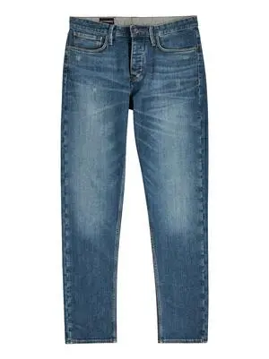 Emporio Armani Distressed Slim-leg Jeans - Mid Blu