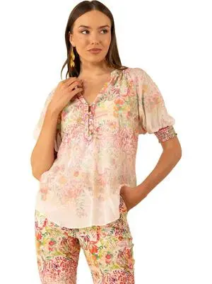 Hale Bob Yareli Voile Top - Pink