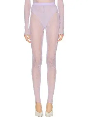 Wardrobe.NYC Lace Stirrup Legging - Lilac
