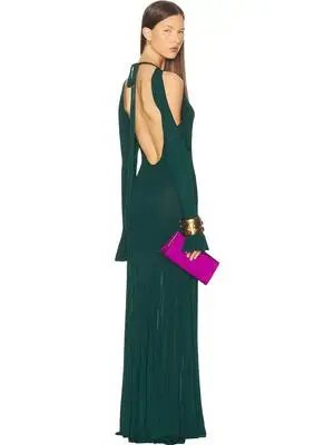 Christopher John Rogers Cold Shoulder Maxi Dress - Mallard