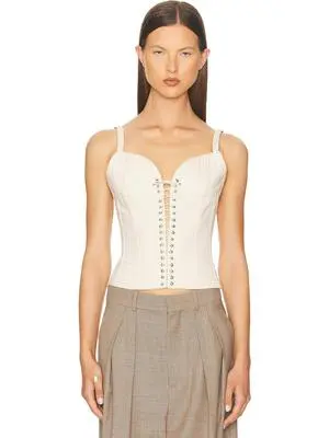 LUDOVIC DE SAINT SERNIN Cleavage Bustier Top - White Optical