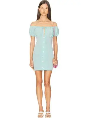 Matthew Bruch Bubble Tie Mini Dress - Seafoam