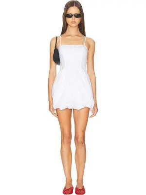Fleur Du Mal Poplin Corset Bubble Dress - White