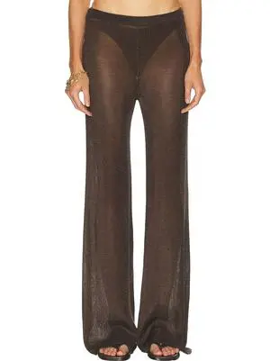 SEROYA Metallic Knit Pant - Slate Brown