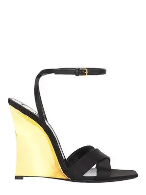 Saint Laurent Lydia Wedge Sandal - Nero