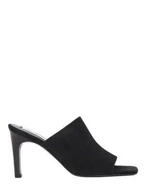 TOTEME Velour Leather Bandeau Mule - Black