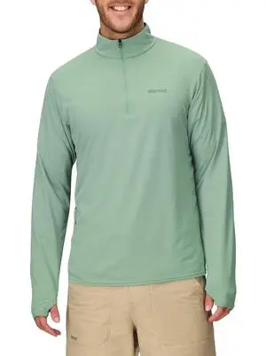 MARMOT Airexchange Solarshield UPF Quarter Zip Agate Green