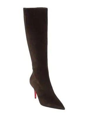 CHRISTIAN LOUBOUTIN Miss Z Pointed Toe Boots - Cafe