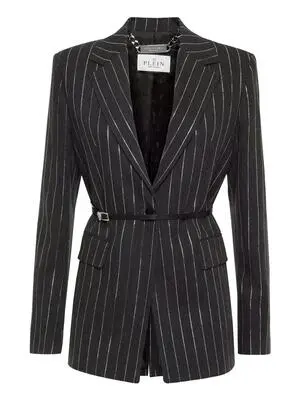 Philipp Plein Pinstriped Blazer - Grey