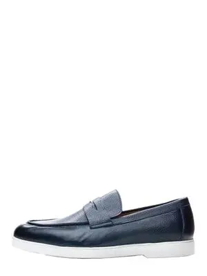 POCHE PARIS Rubber-sole Penny Loafers - Blue