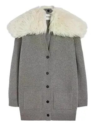 JIL SANDER V-neck Cardigan-coat - Grey