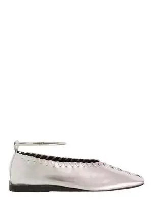 JIL SANDER Metallic Ballerina Flats - Silver