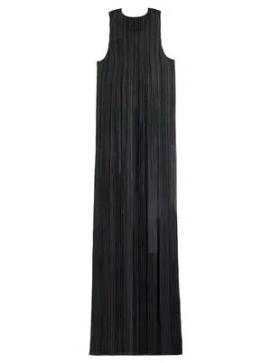 Issey Miyake Fitted Midi Dress - Black