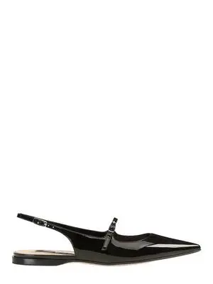 SERGIO ROSSI Leather Ballet Flats - Black