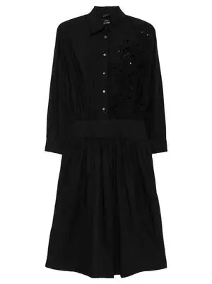 Pinko Cotton Midi Dress - Black