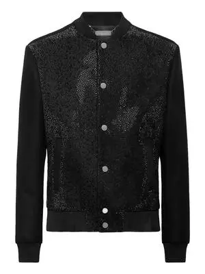 Philipp Plein Rhinestone-embellished Bomber Jacket - Black
