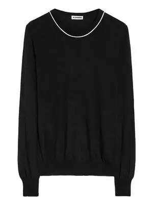 JIL SANDER Cotton Crew-neck Sweater - Black