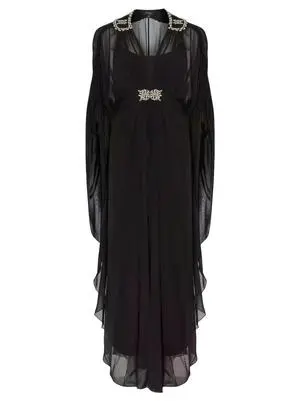 TEMPERLEY LONDON Beaded Cape-sleeve Dress - Black