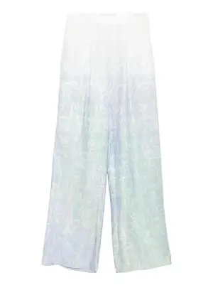 ERMANNO FIRENZE High-waisted Paisley Print Trousers - White