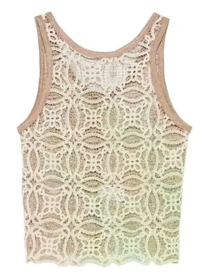 MOUTAKI Crochet Tank Top - Neutrals