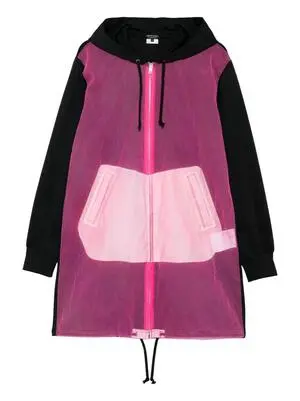 Comme Des Garçons Sheer-panel Coat - Pink