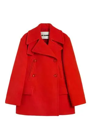 JIL SANDER Wool Double-breasted Coat - Pink