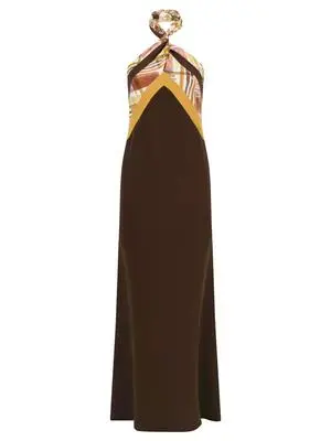 Rosie Assoulin Twisted Halterneck Maxi Dress - Brown