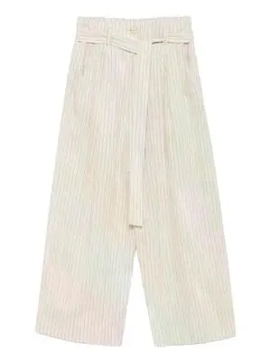 MOUTAKI Striped Trousers - Neutrals