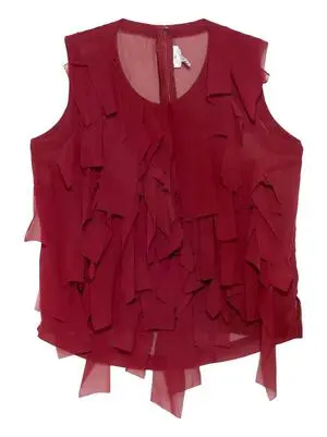 Comme Des Garçons Ruffled Top - Red