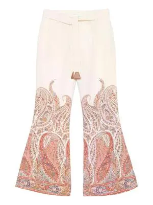 Zimmermann Paisley-print Trousers - Neutrals