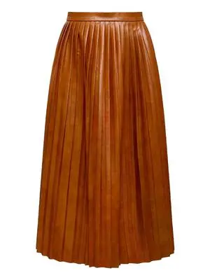MAISON MARGIELA Pleated Midi Skirt - Orange