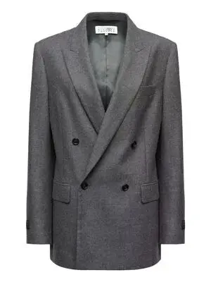 MAISON MARGIELA Virgin-wool Double-breasted Blazer - Grey