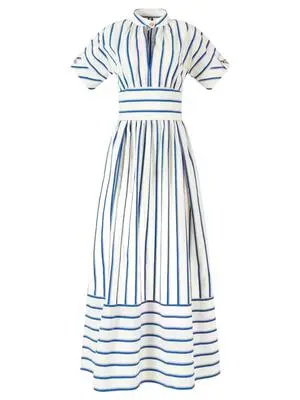 Rosie Assoulin Ask For Directions Striped Maxi Dress - White