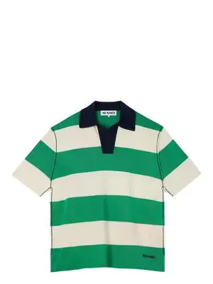 Sunnei Striped Polo Shirt - Green